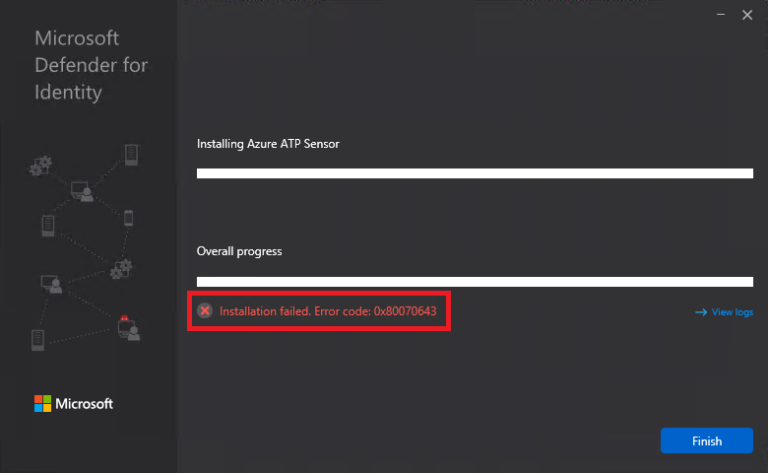 Installing Azure ATP Sensor… failed with 0x80070643 | Tom's Notes